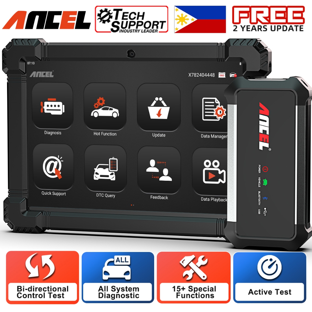 ANCEL X7 Automotive Professional Full System OBD2 Scanner ECU Coding Bi ...