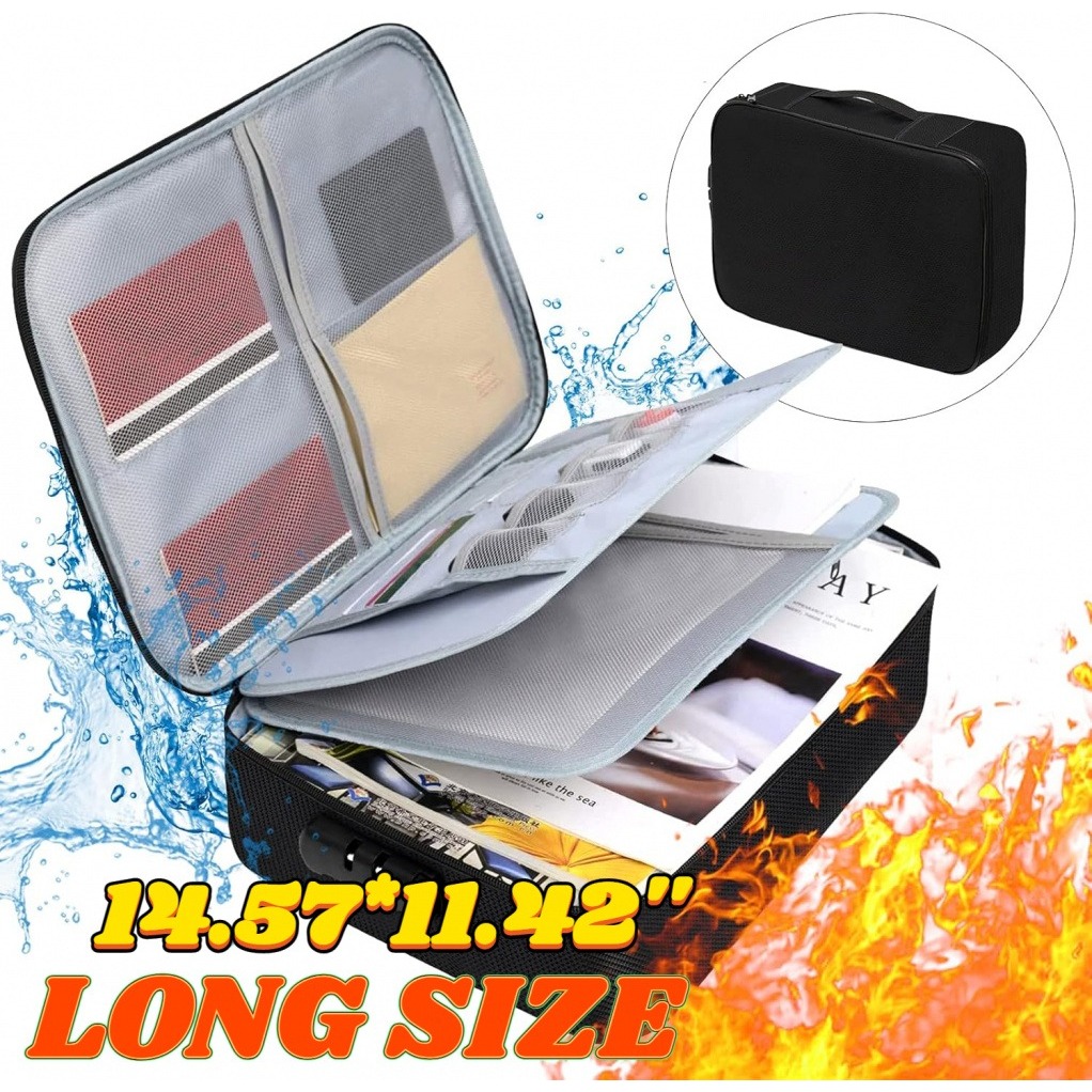 Long Fireproof Waterproof Document Organizer Money File Organizer ...