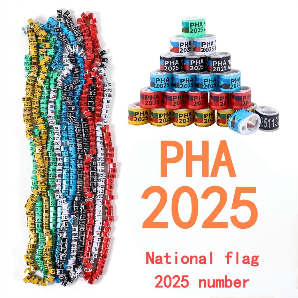 10 Pcs 2025 Pigeon Foot Ring PHA National flag Foot Ring ID 8mm Oval ...