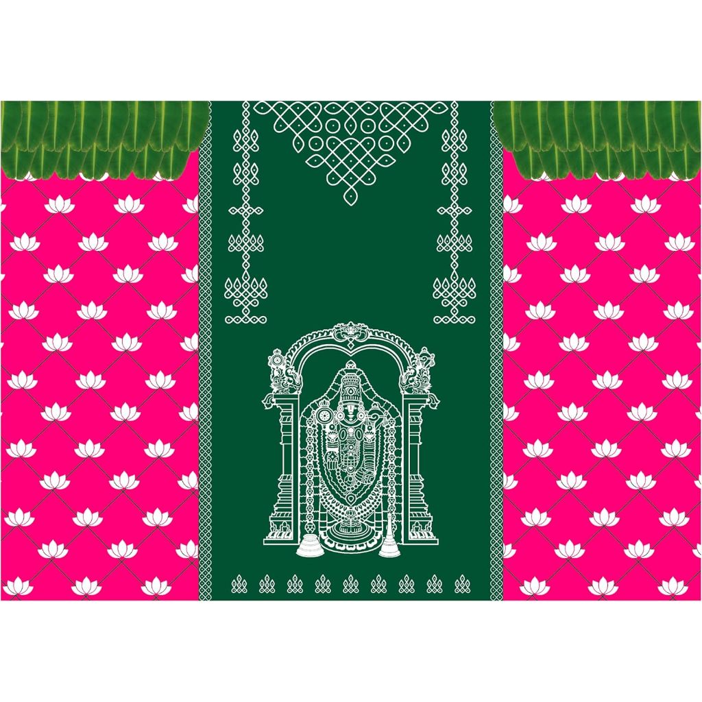 7x5ft IndoTribe Pooja Backdrop Decoration Cloth Indian Kolam ...