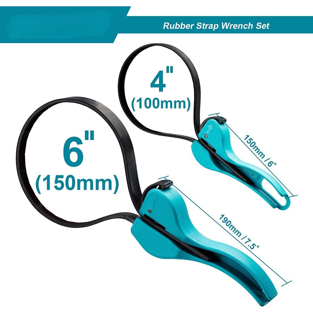 2Pcs Strap Wrench Set Universal Rubber Strap Wrench Oil Filter Strap ...