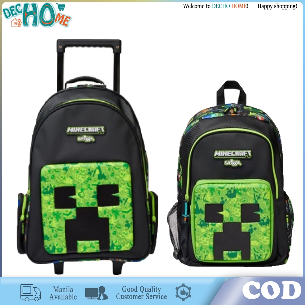 SMIGGLE MINECRAFT Classic Boys dazzling black green world shoulder ...