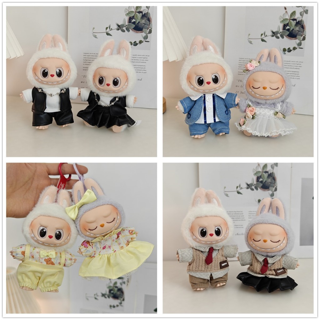 Labubu doll clothing accessories, 15-17cm Labubu couple clothing set ...