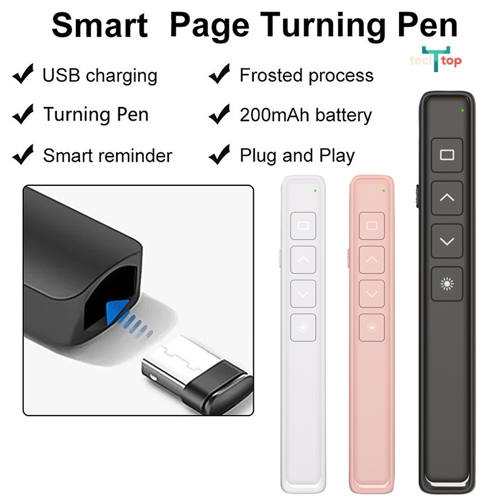 2.4GHz Wireless Flip Pen PPT Slide USB Charging Clicker for Office ...