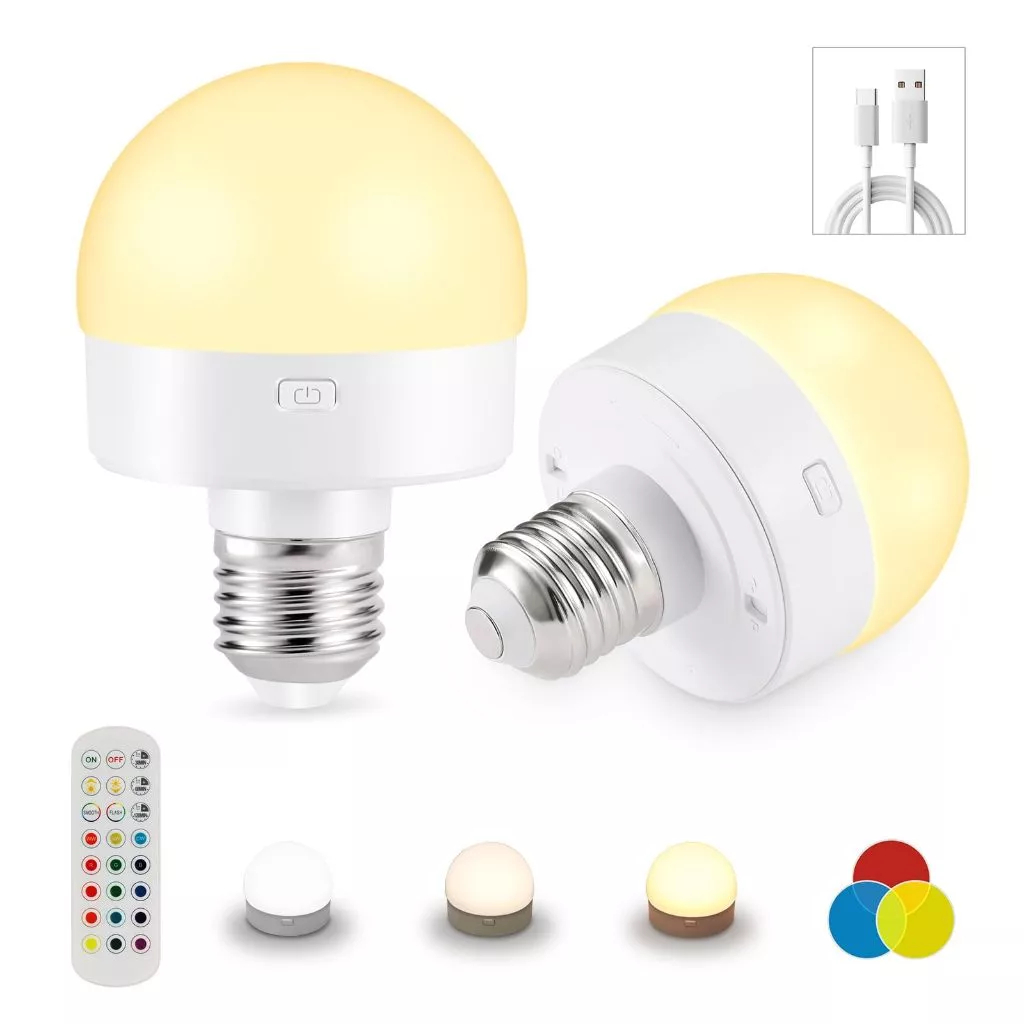 【Local shipping】Rechargeable Battery Operated Light Bulb With Remote ...