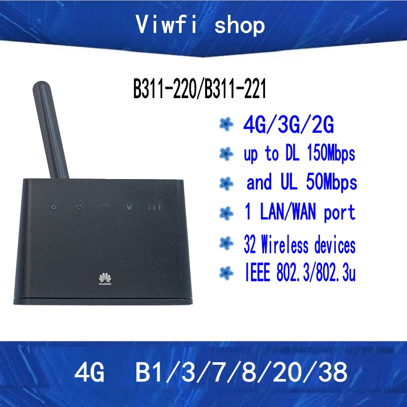 Huawei 4G Router 2 Modem B311-221 B311-220 SIM Card slot CAT4 150Mbps LTE CPE 2.4GHz Outdoor ...
