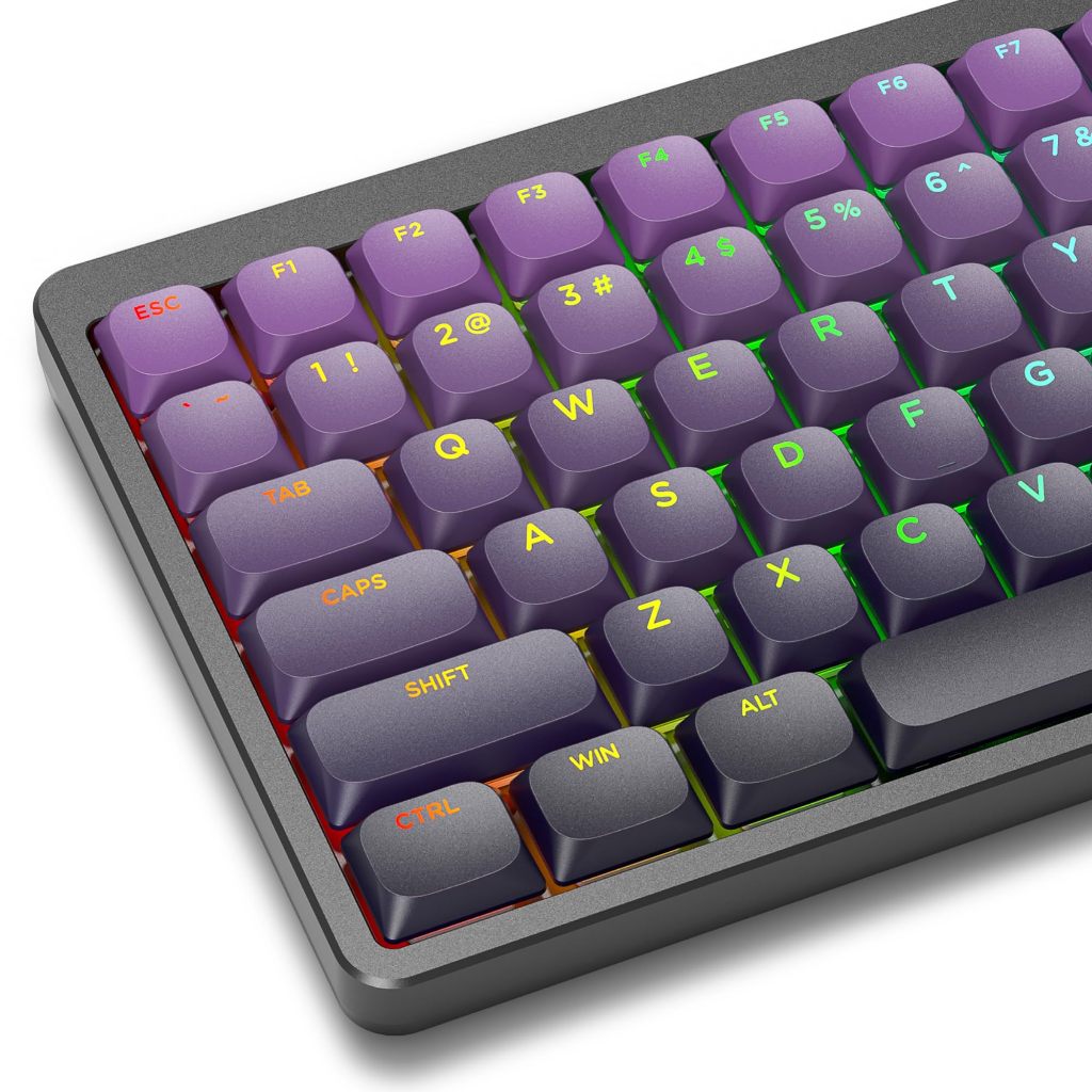 Womier 133 Keys Low Profile PBT Keycaps Shine Through Custom Keyboard ...