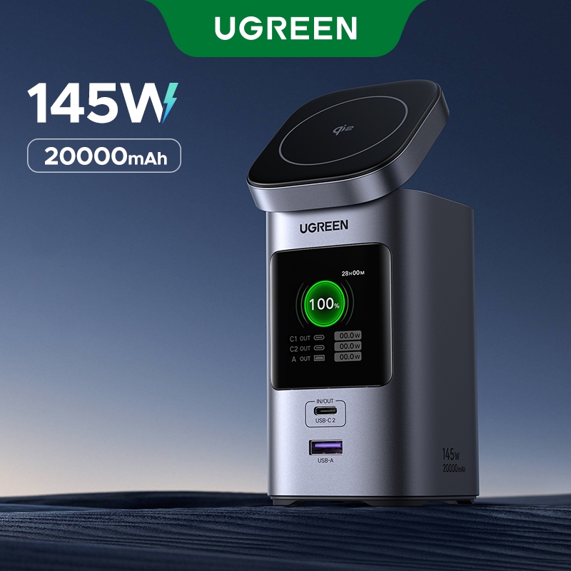 UGREEN 145W 20000mAh Power Bank Qi2 15W Magnetic Wireless Powerbank ...