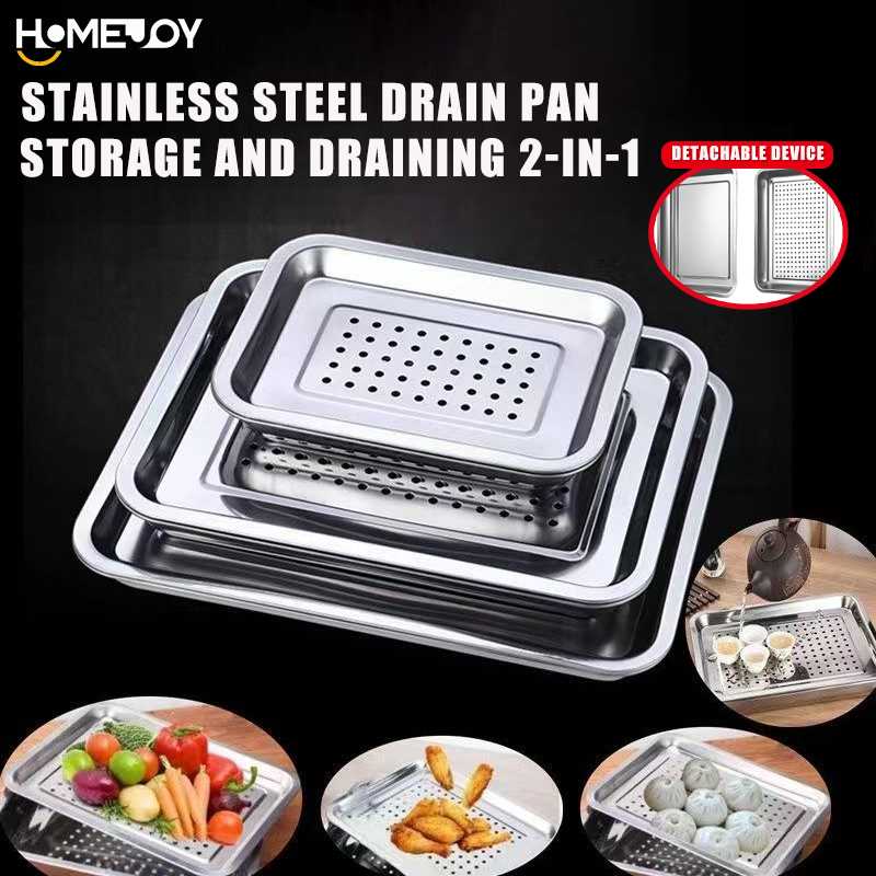 Stainless steel drain pan Tea tray/rice tray/vegetable washing and ...