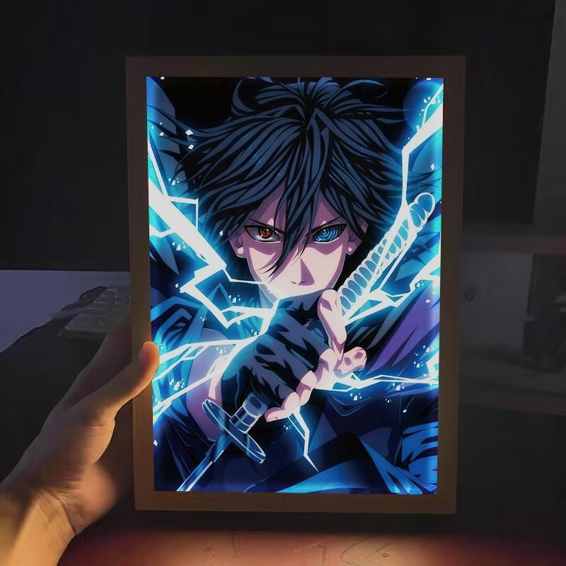 Naruto Poster Sasuke Anime Character Canvas Creative Photo Frame Night ...