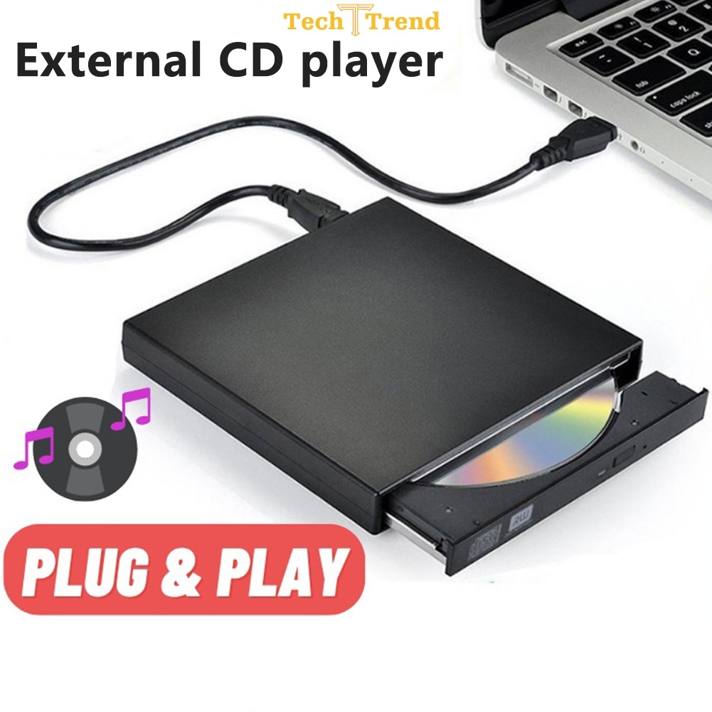 External DVD Optical Drive USB Slim Portable External DVD Player DVD CD ...
