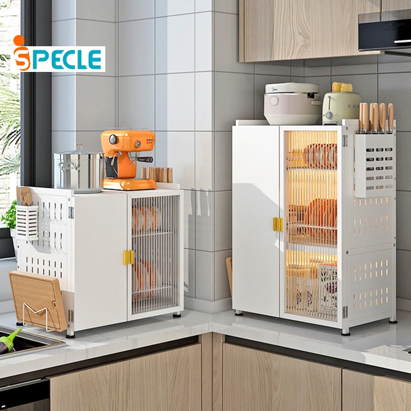 iSPECLE Dish Rack Organizer With Cover, Kitchen Cabinet Organizer ...