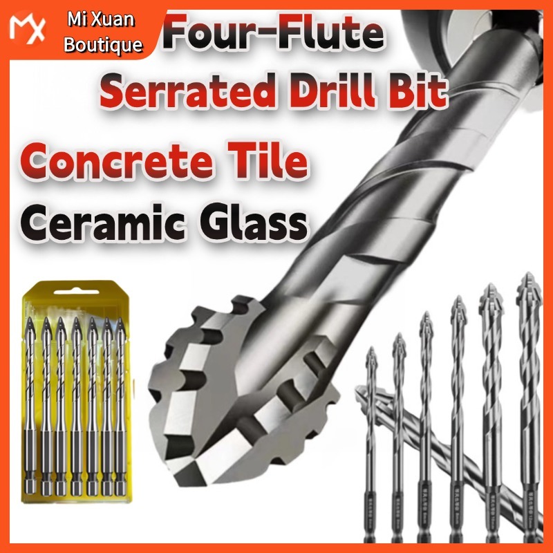 Tungsten Steel Serrated Drilling Bit Set Tile Drilling Bit Set Concrete ...