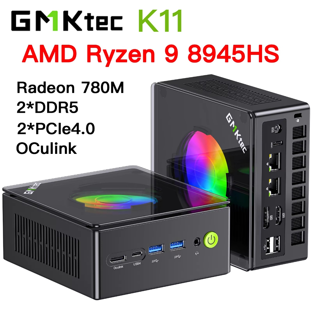 GMKtec Mini PC K11 AMD Ryzen 9 8945HS Radeon 780M OCulink DDR5 NVME SSD ...
