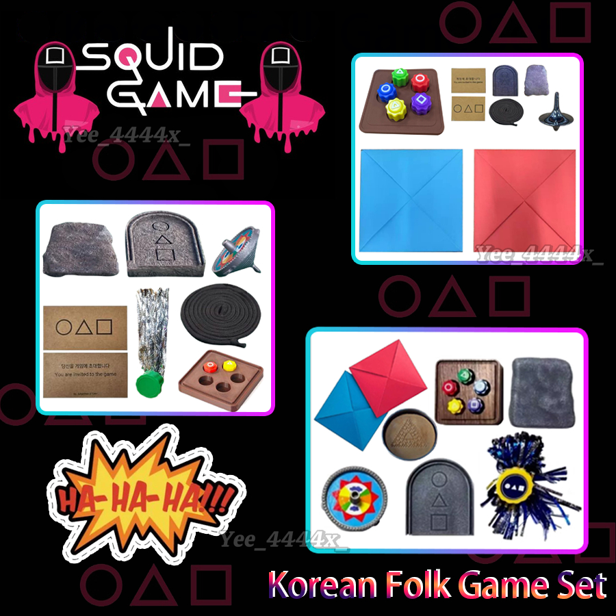 Korean Folk Game Set (Squid game Collection)- Jebi chagi, Gong-gi ...