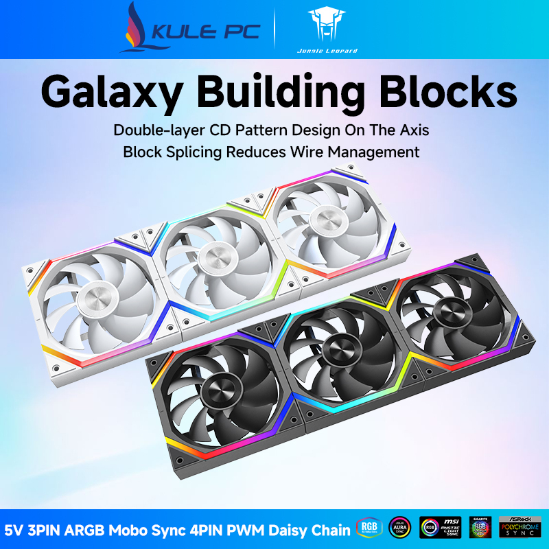 Jungle Leopard Galaxy ARGB Building Blocks Fan 120mm 3 IN 1 Black ...