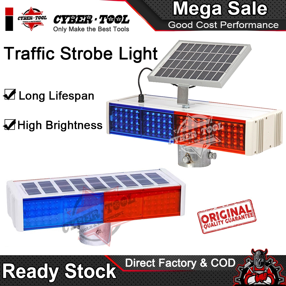 Solar Flashing Warning Lights Blinker Waterproof Red and Blue Flash ...