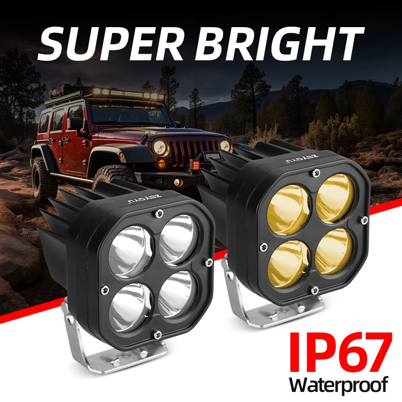 3Inch 40W Offroad Driving LED Pods Work Spotlights 12V-24V Headlights for Motorcycles Flood Led ...