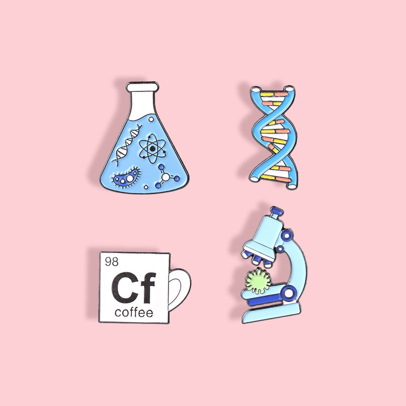 Creative Science Enamel Pin Microscope Pin DNA Pin Biological ...
