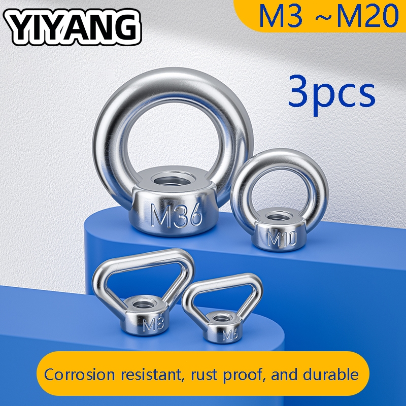 3PCS/Lifting eye nuts Ring eyebolt Ring hooking nut /Triangle Ring Nuts ...
