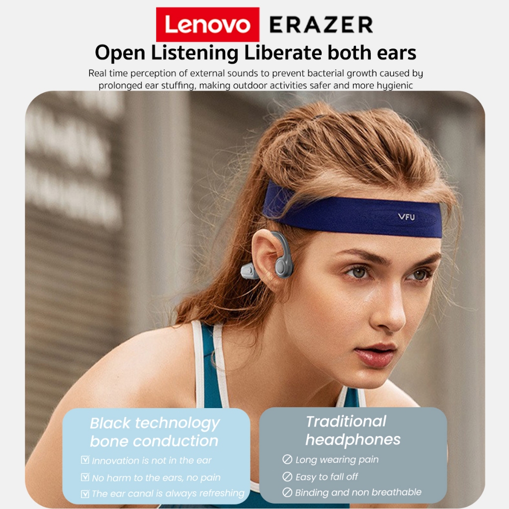 ERAZER XF22 Wireless Earbuds Bone Conduction Bluetooth 5.4 Sports ...