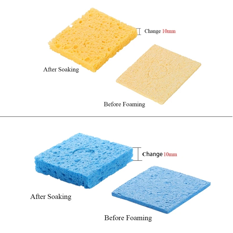 10Pcs/lot Yellow/Blue Soldering Cleaning Sponge For BGA Soldering ...