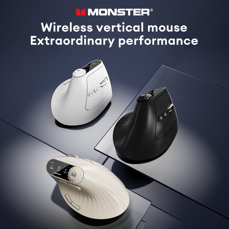 Monster M2 MAX Mouse Bluetooth Wireless Non Slip Ergonomic Design Light Multi Device Compatible ...