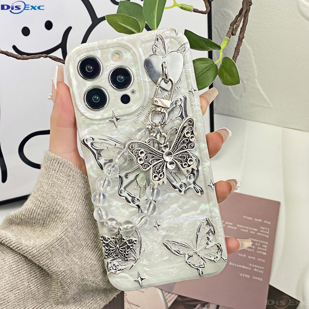 Fall Proof Butterfly Design With Lanyard Transparent Phone Case For ...