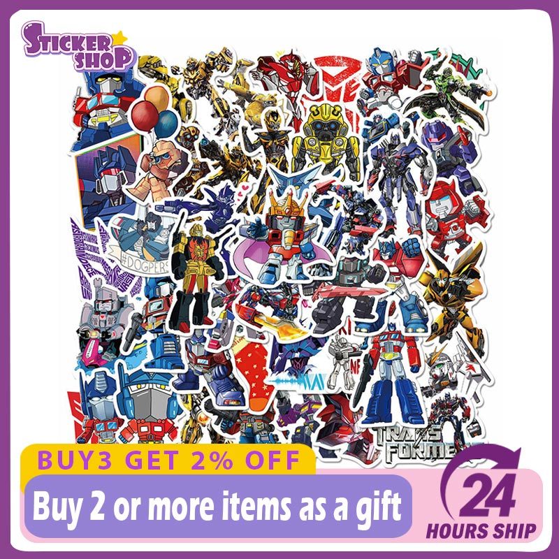 50PCS Transformers Optimus Prime Megatron Bumblebee Anime Sticker ...