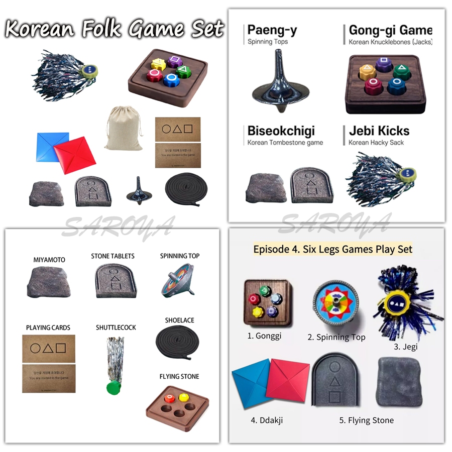 Squid Game 2 Korean Traditional Play Game Set Jebi Chagi | Gonggi ...