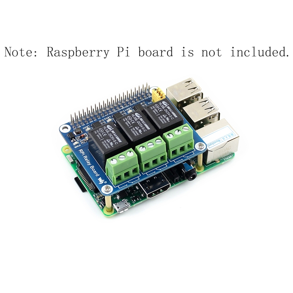 5V 3-Channel Relay Expansion Board HAT for RPI RasPi Raspberry Pi 0 Zero 2 W 3 Model B 4 5 GPIO ...