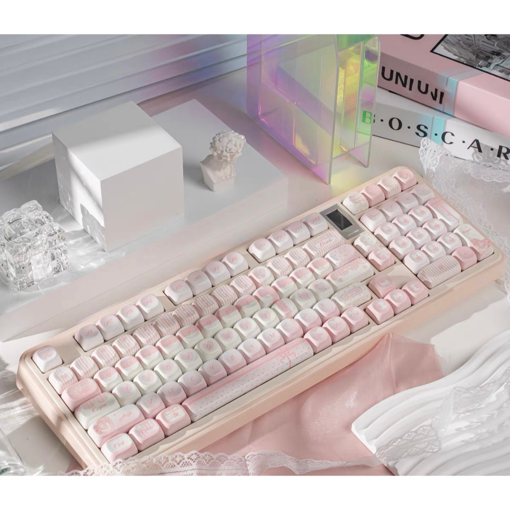 Heart Gift Keycaps 131 Keys MOA Height PBT Material Keycap Five Sided Thermal Sublimation ...