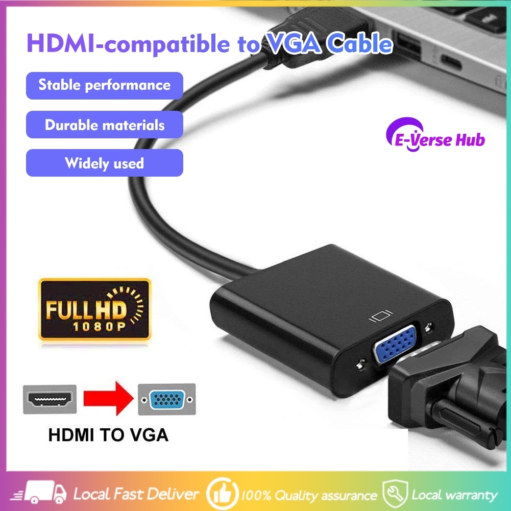 HDMI To VGA Cable Converter with Audio Power Supply HDMI Male To VGA ...