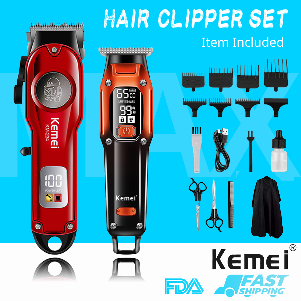KEMEI KM-234 KEMEI KM-658 Hair Clipper Cordless Rechargeable Hair Cut Razor for Men | Shopee ...
