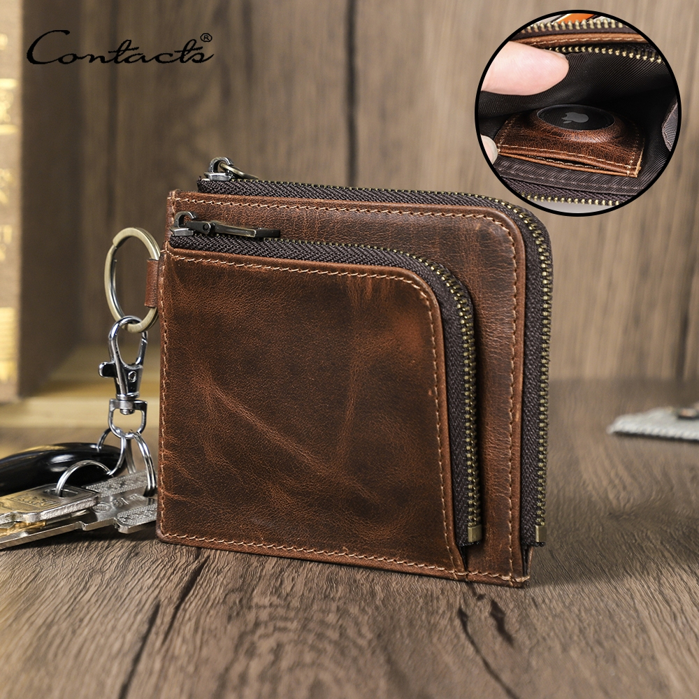CONTACT'S Genuine Leather Men Short Wallets Full Grain Leather Mini ...