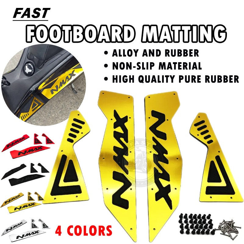 FAST Nmax V1 Footboard Alloy Matting Set with Carbon Complete Bolts And ...