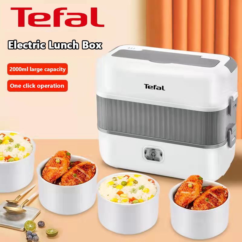 Tefal Portable Electric Lunch Box Heating Double Layer Stainless ...