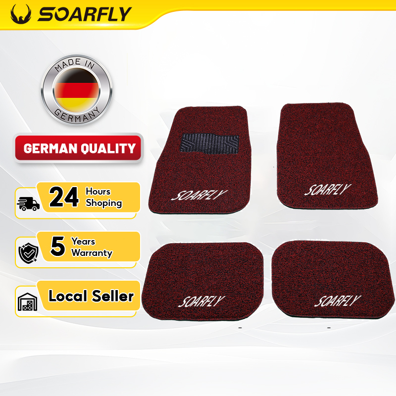 SOARFLY 5pcs/set Universal Car Mat Coil Spaghetti Matting Mat Car Floor ...