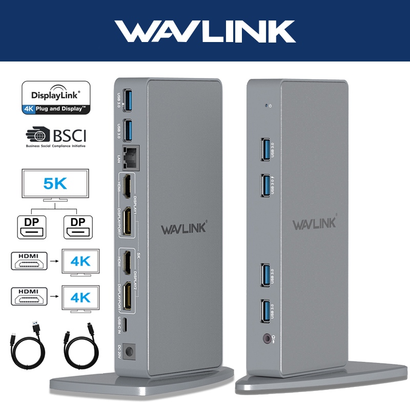 WAVLINK 14-IN-1 USB-C/A DisplayLink Docking Station with 2 5K HDMI, 2 ...