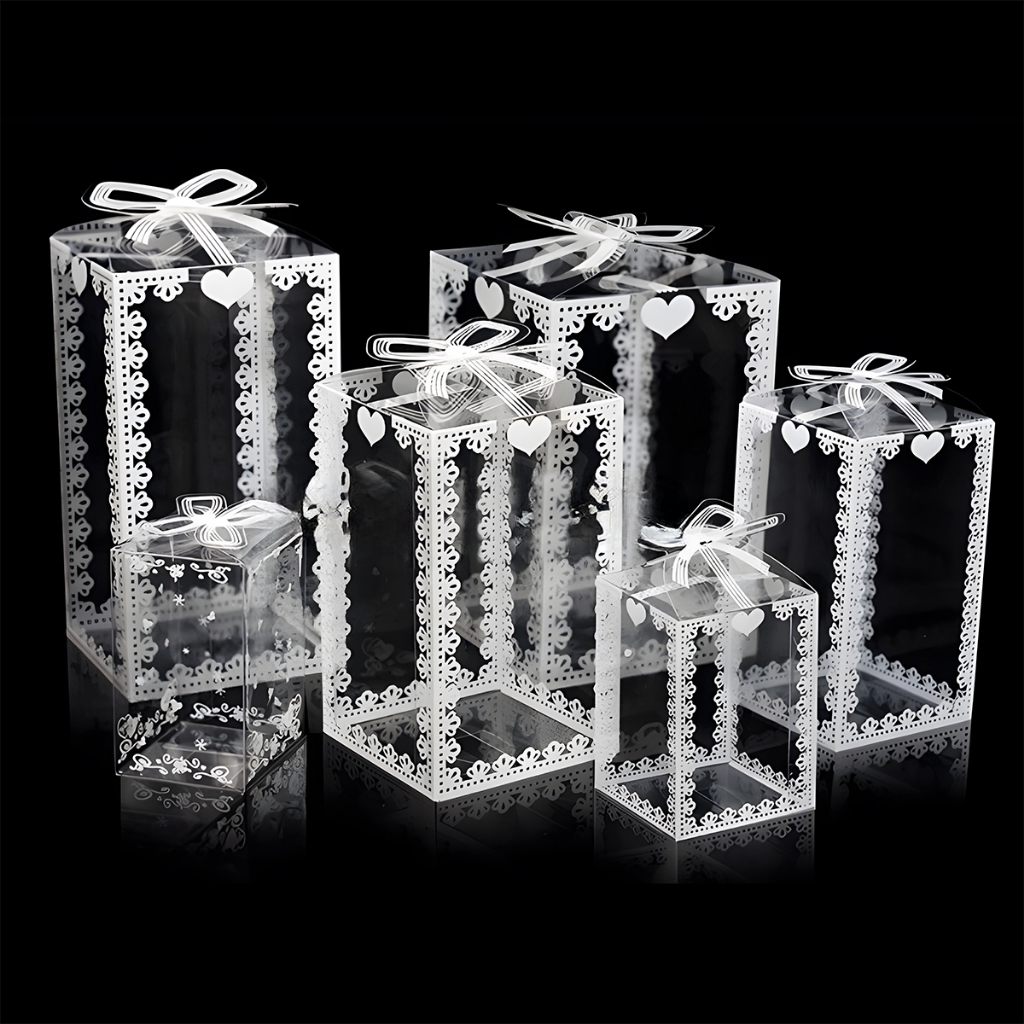 10pcs Transparent PVC Acetate Box Gift Packaging Clear Gift Box with ...