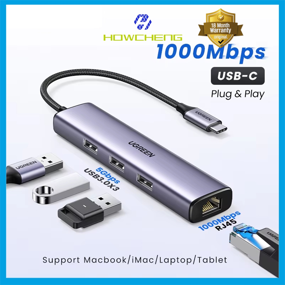 UGREEN 5-in-1 USB-C Hub - 4K HDMI, 3 x USB 3.0, Gigabit Ethernet ...