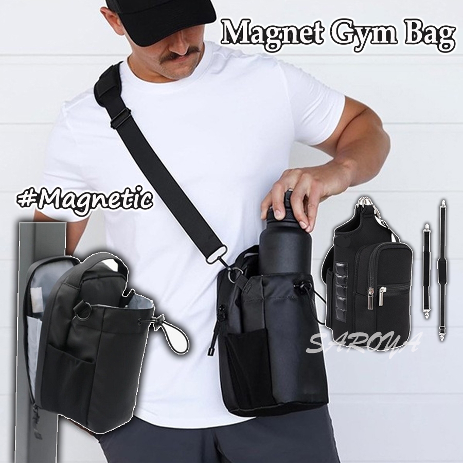Magnetic Gym Bag Large Capacity Magnetic Sling Chest Bag With Strap ...