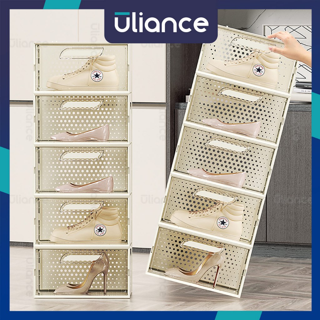 Uliacne Foldable Shoe Cabinet Folding Shoe Rack Box Organizer | Shopee ...