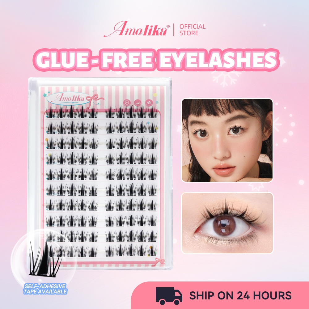 AMOLIKA 120 Pcs large Capacity Lazy Beginner No glue No Removal False ...