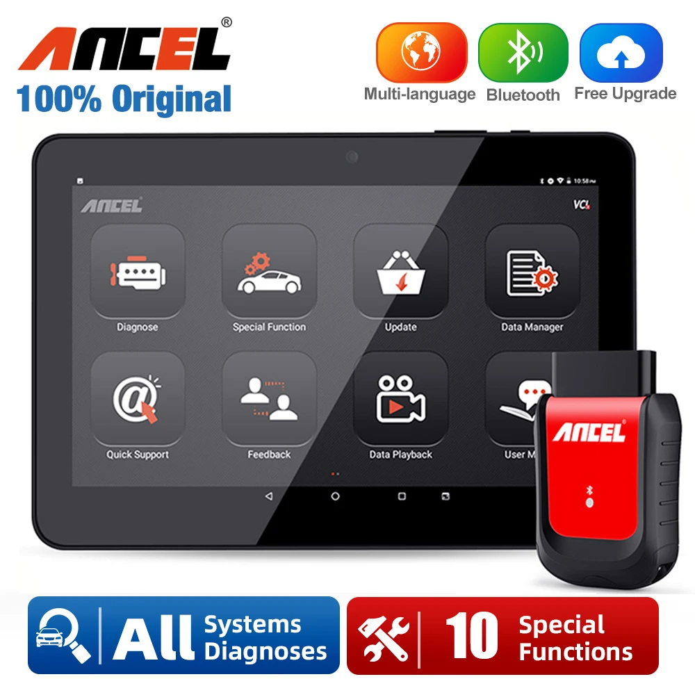 ANCEL X6 Automotive Professional OBD2 Scanner Full System Auto Scanning ...