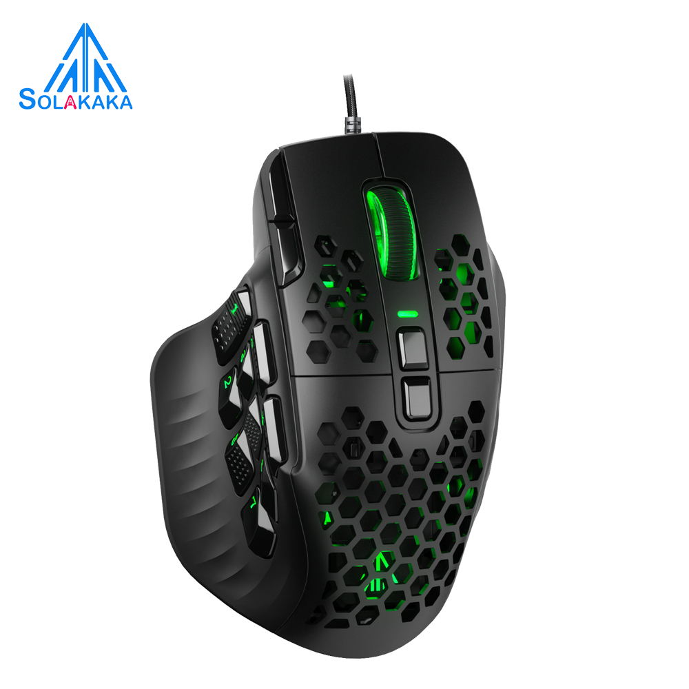 SOLAKAKA SM809 Wired Mouse RGB USB Lightweight Design 85g Custom Side ...