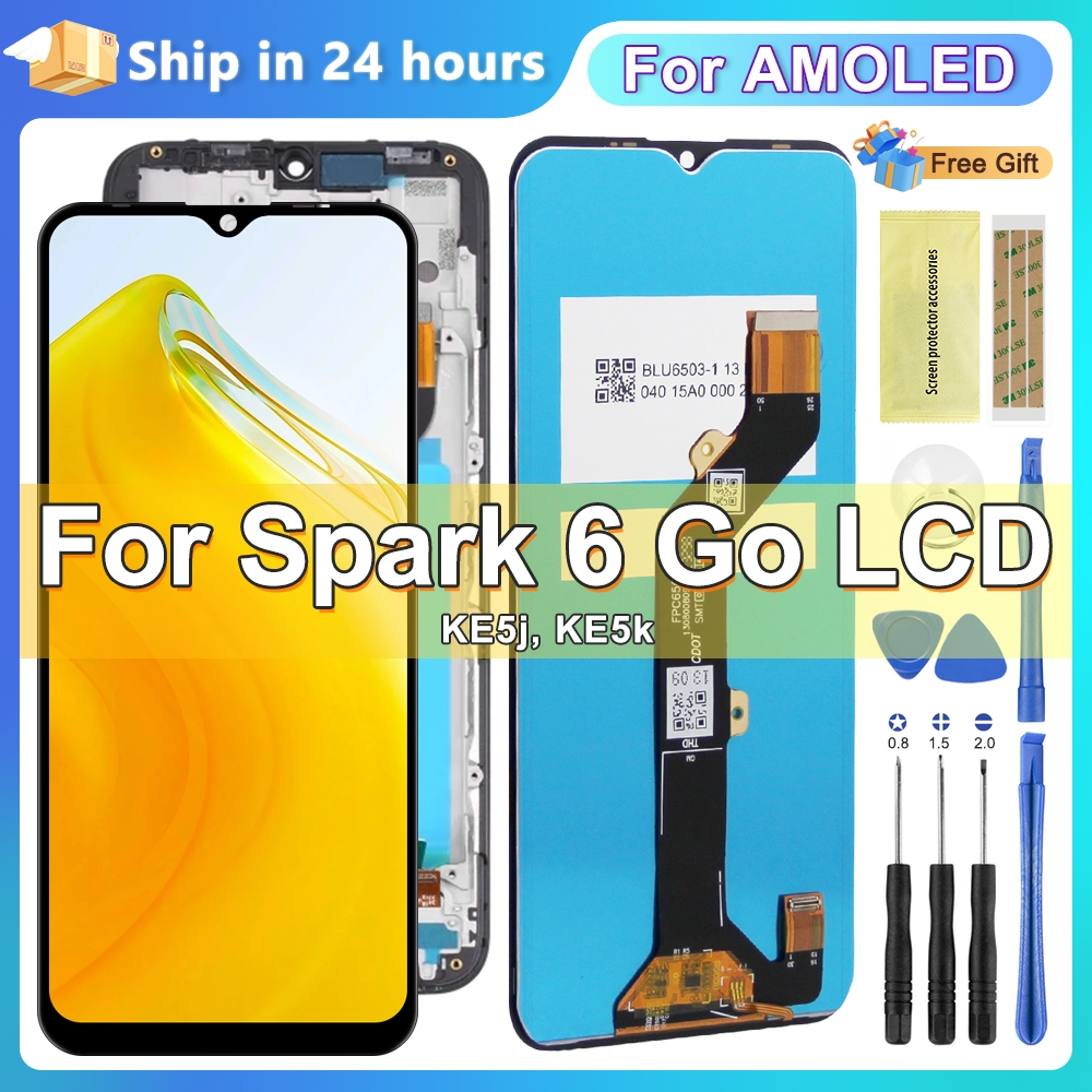 Original With Frame For Tecno Spark 6 Go KE5j KE5k LCD Display Touch ...