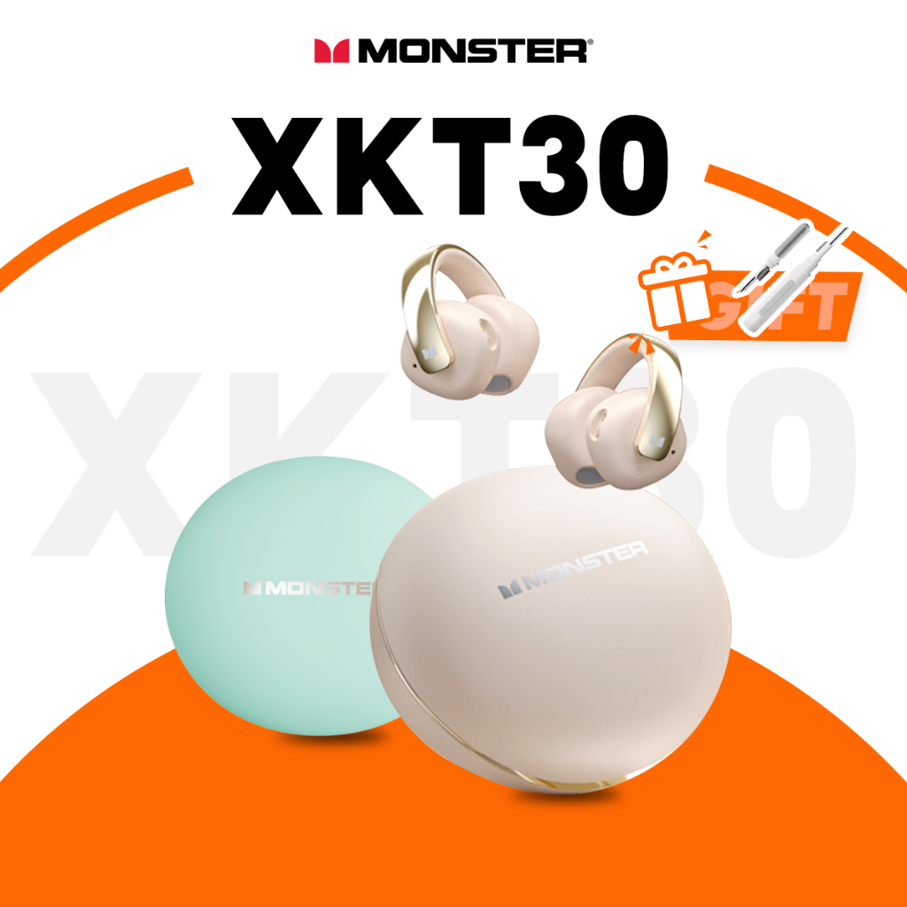 Monster XKT30 Wireless BT 5.4 Ear Clip Type Earphone Earbuds HIFI Long ...