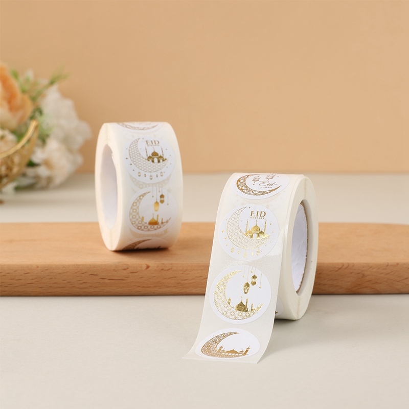 500PCS Ramadan Kareem White Gold Stickers Hari Raya Decorations 2025 ...