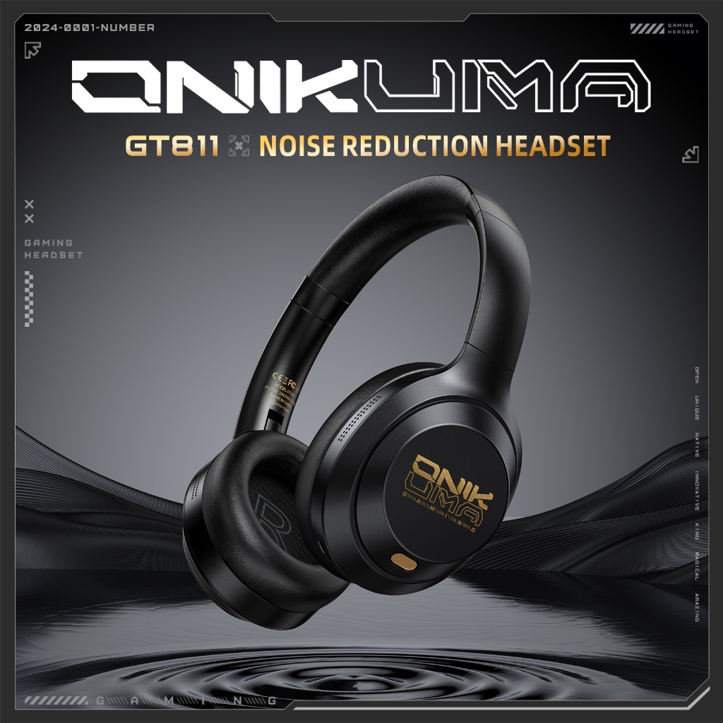 Onikuma GT811 dual-mode noise cancelling headphones 5.4 wireless gaming ...
